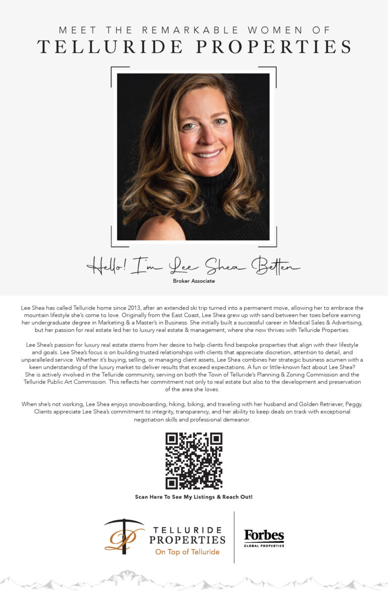 Meet the Remarkable Women of Telluride Properties: Lee Shea Betten ...