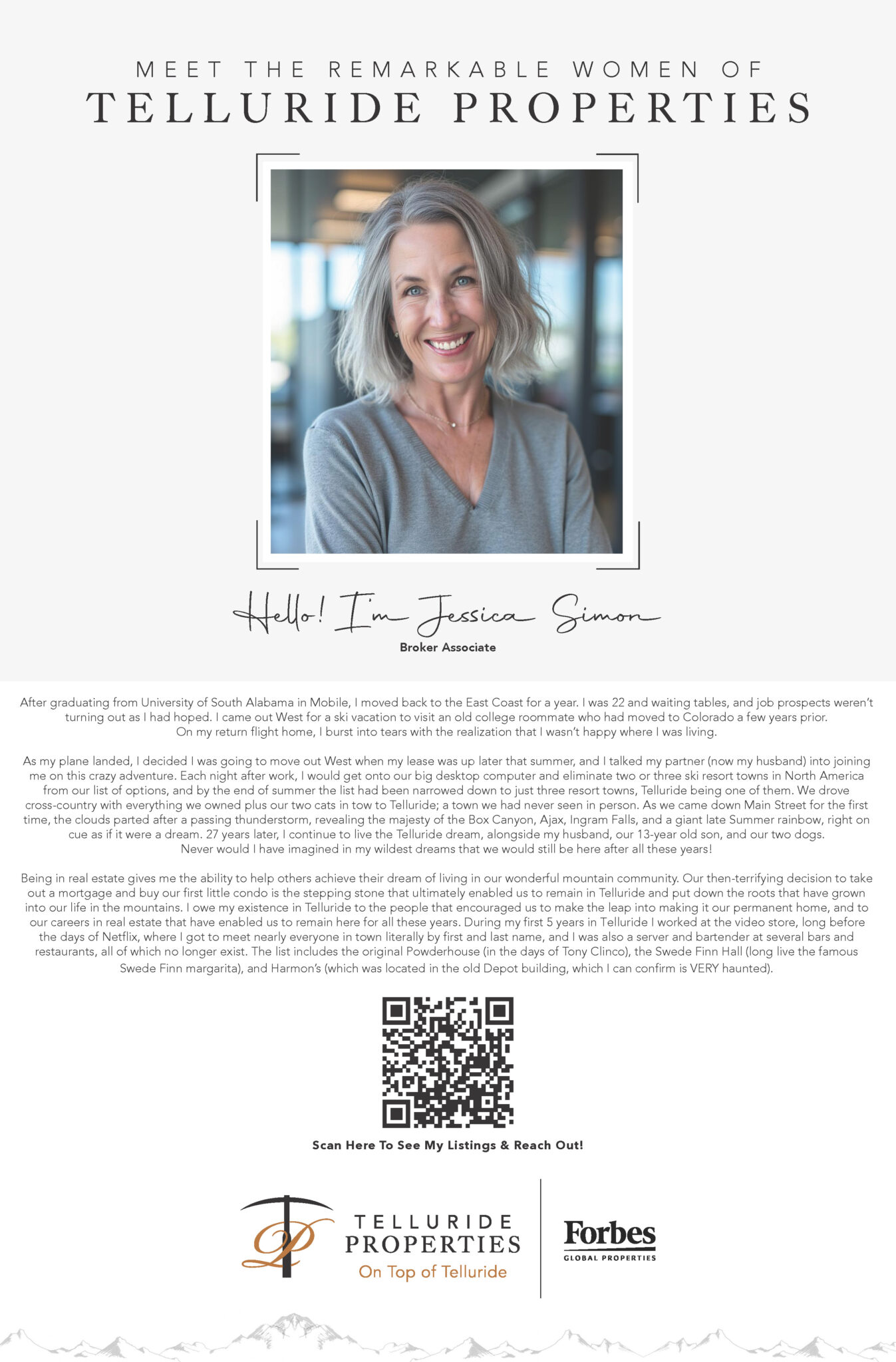 Meet the Remarkable Women of Telluride Properties: Jessica Simon ...