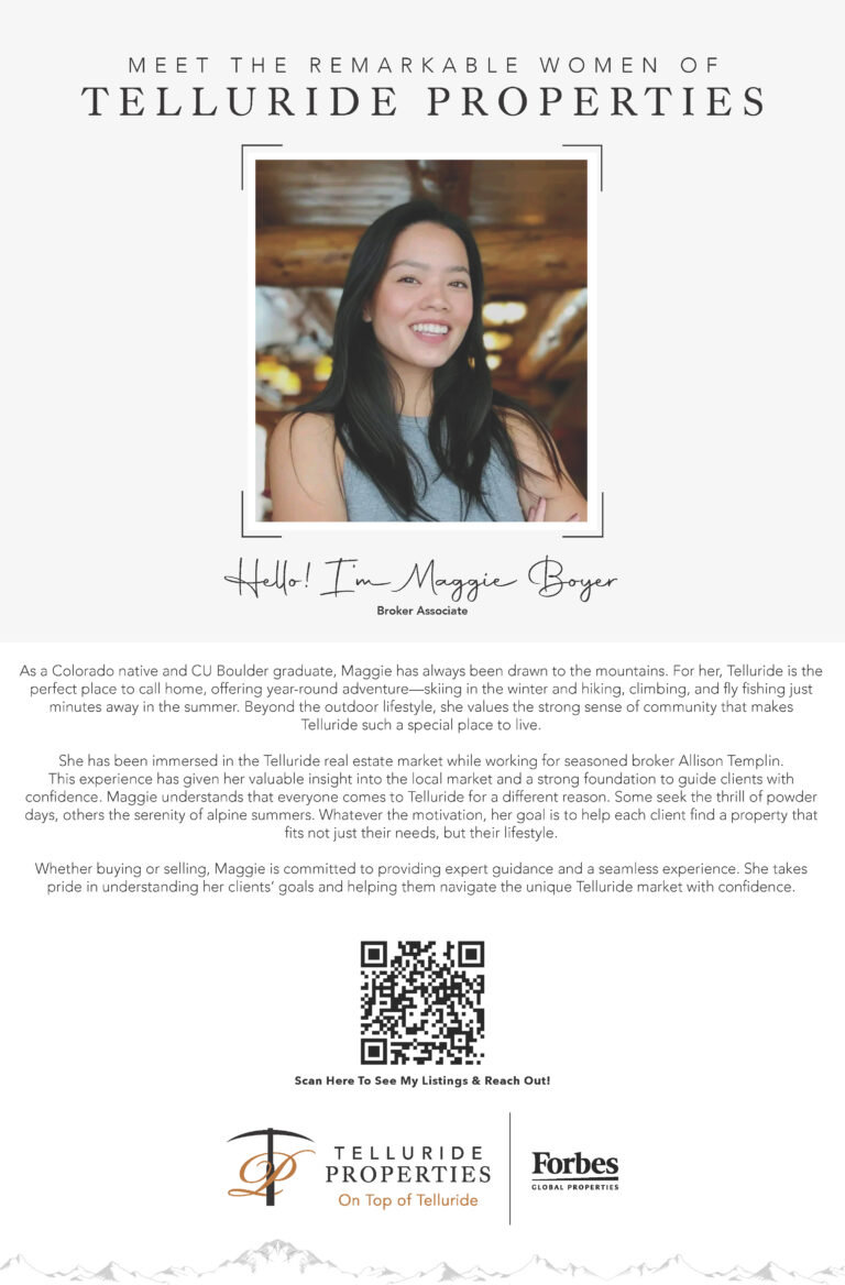 Meet the Remarkable Women of Telluride Properties: Maggie Boyer ...